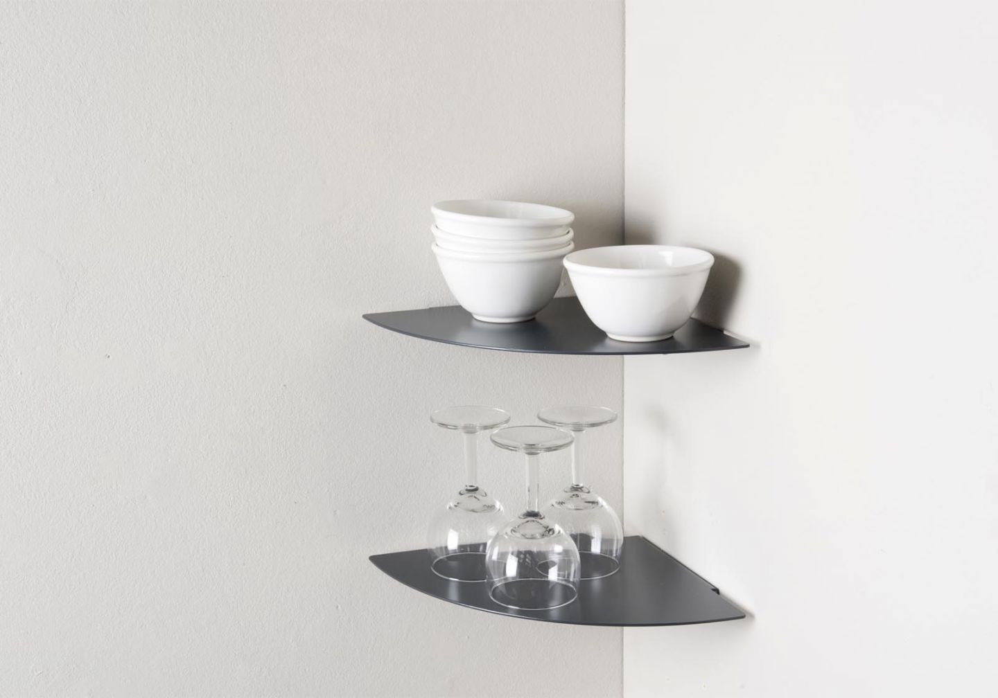 Buy Grey corner shelf 24 cm - Lot of 2
