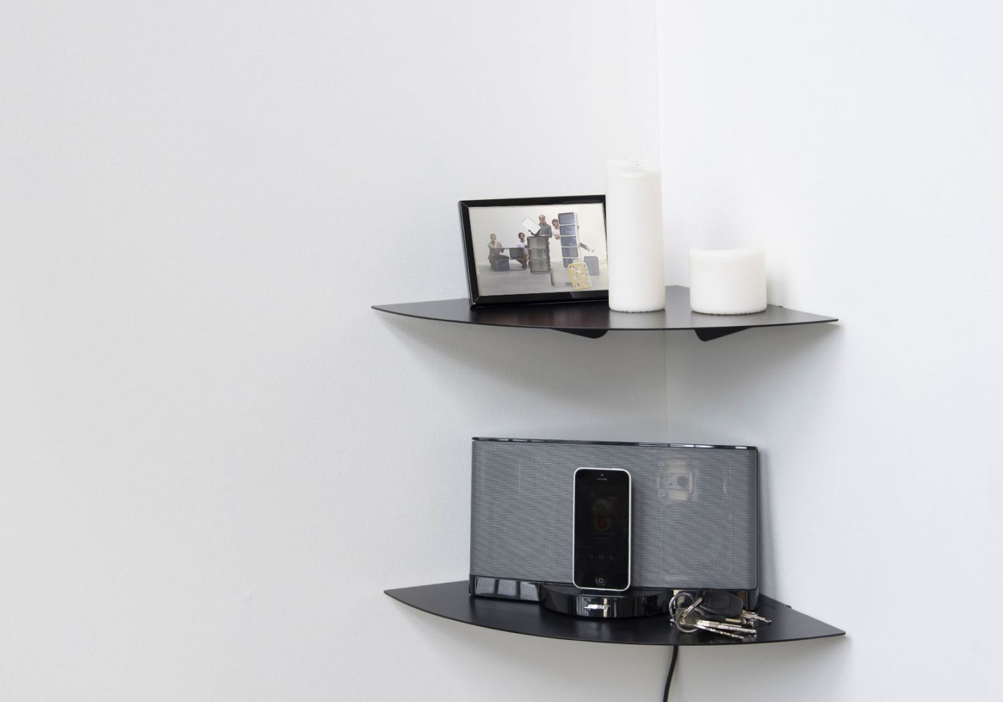 Buy Grey corner shelf 36 cm - Lot of 2