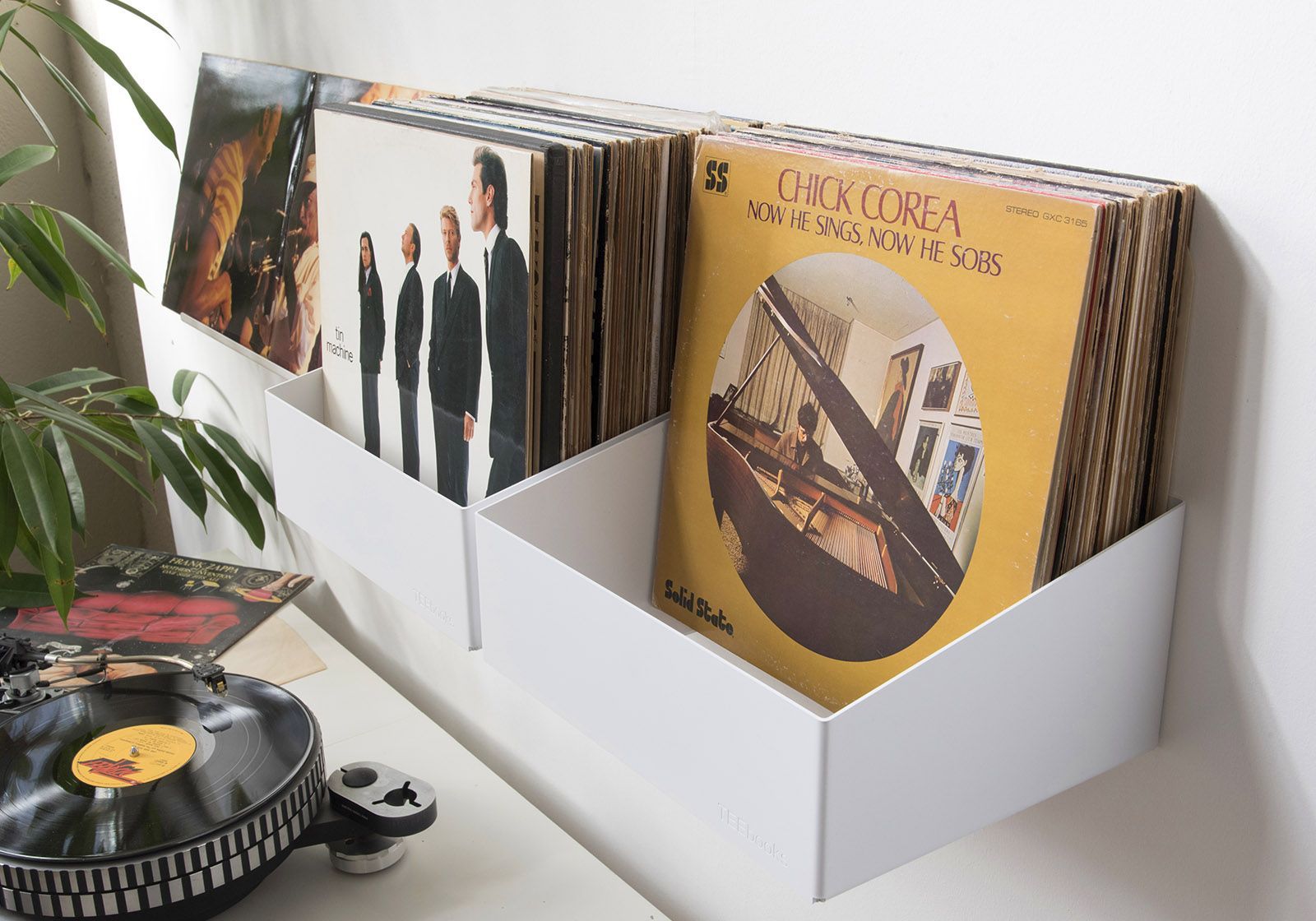 Buy Vinyl Storage Wall Shelf - Set of 2 - White