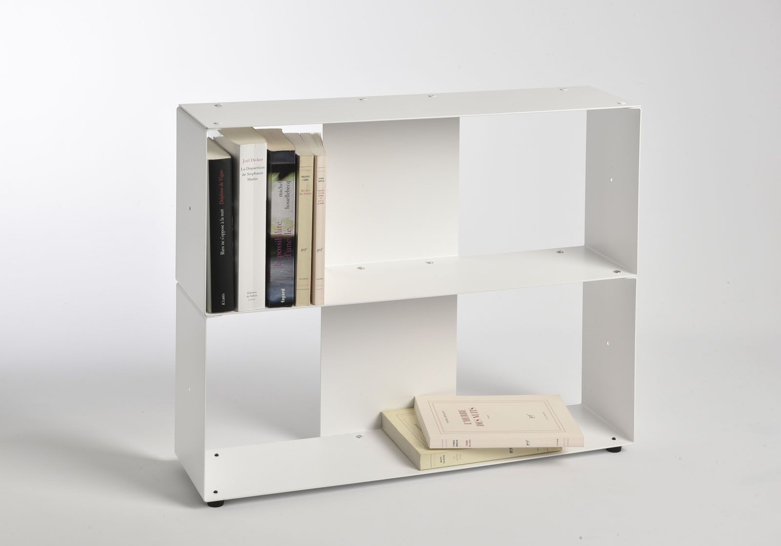 Vente Bibliothèque basse 60 cm - métal blanc - 2 niveaux