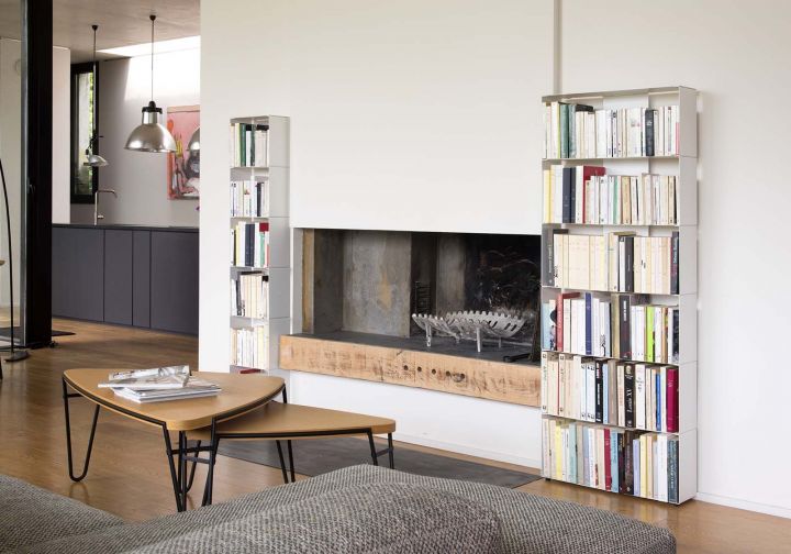 Vente Bibliothèque basse 60 cm - métal blanc - 2 niveaux