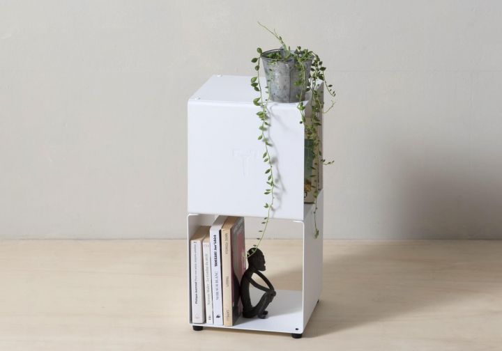 Buy Cube shelf - Steel column storage - 2 shelves