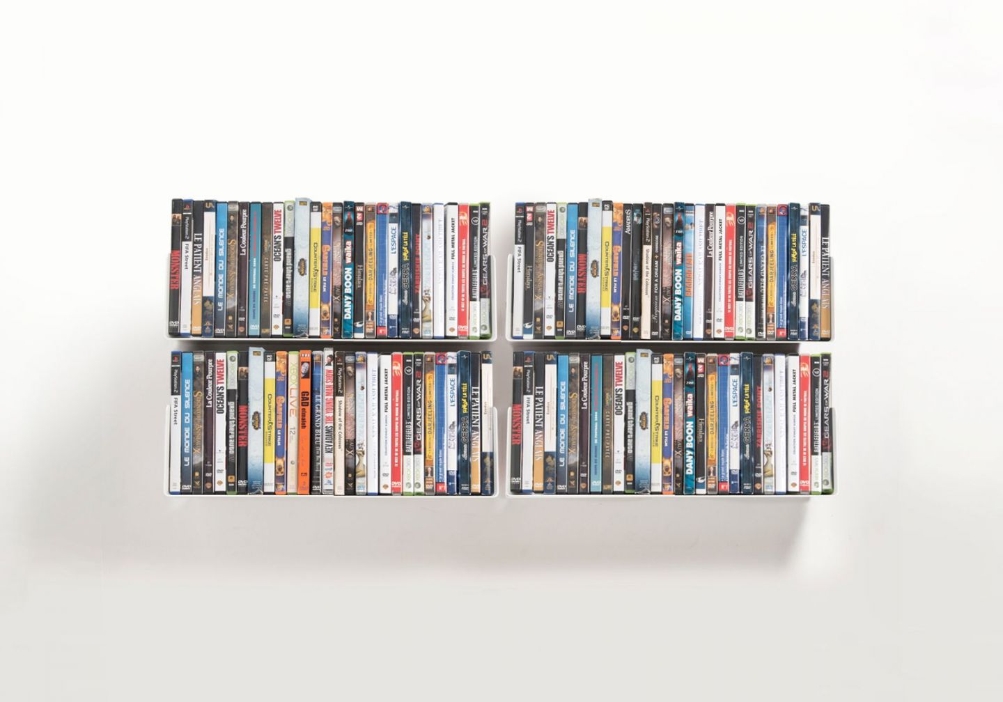 Buy DVD Wall Shelf 45 x 15 cm Gray - Set of 4