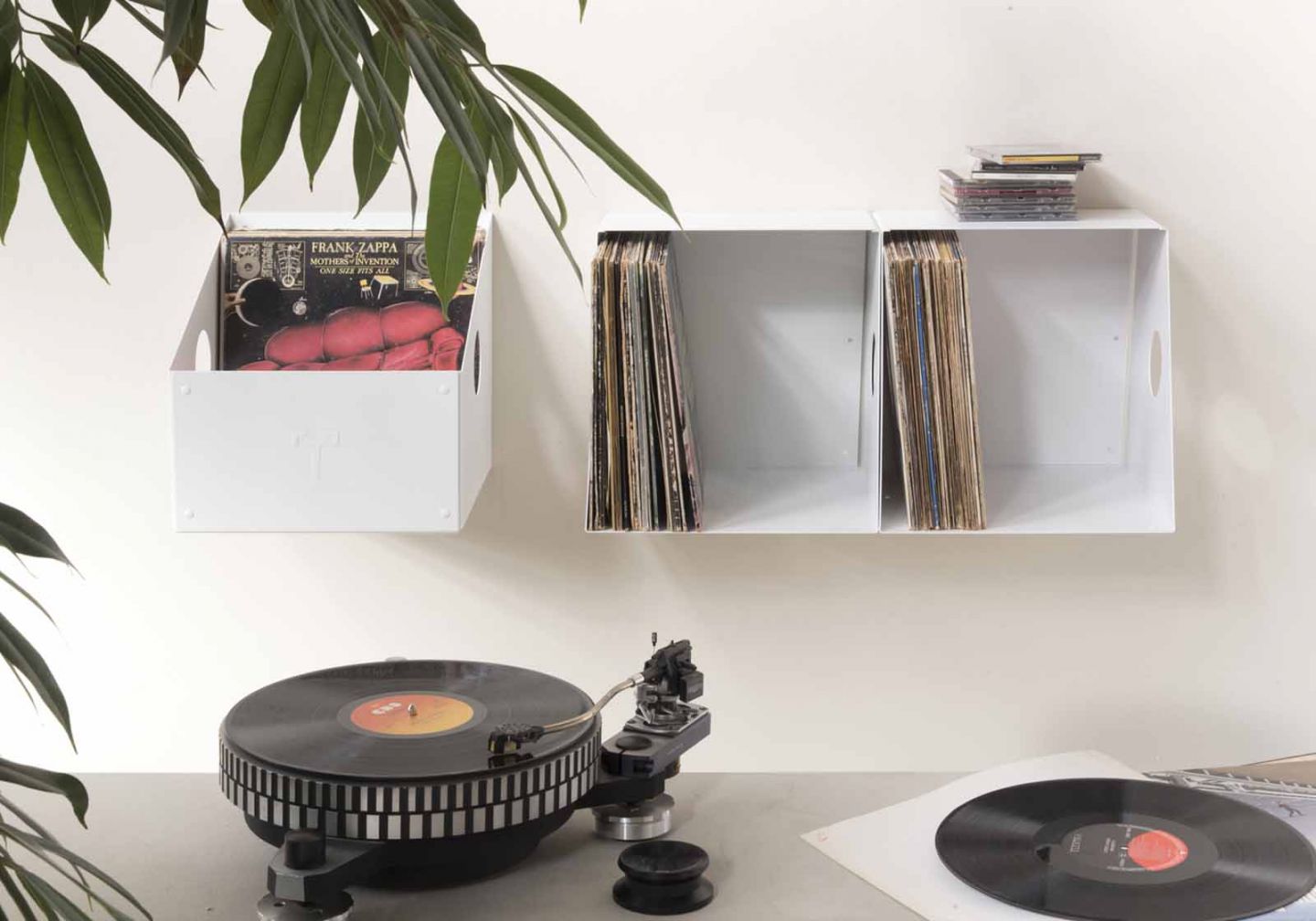 Buy Vinyl record storage box - Metal White