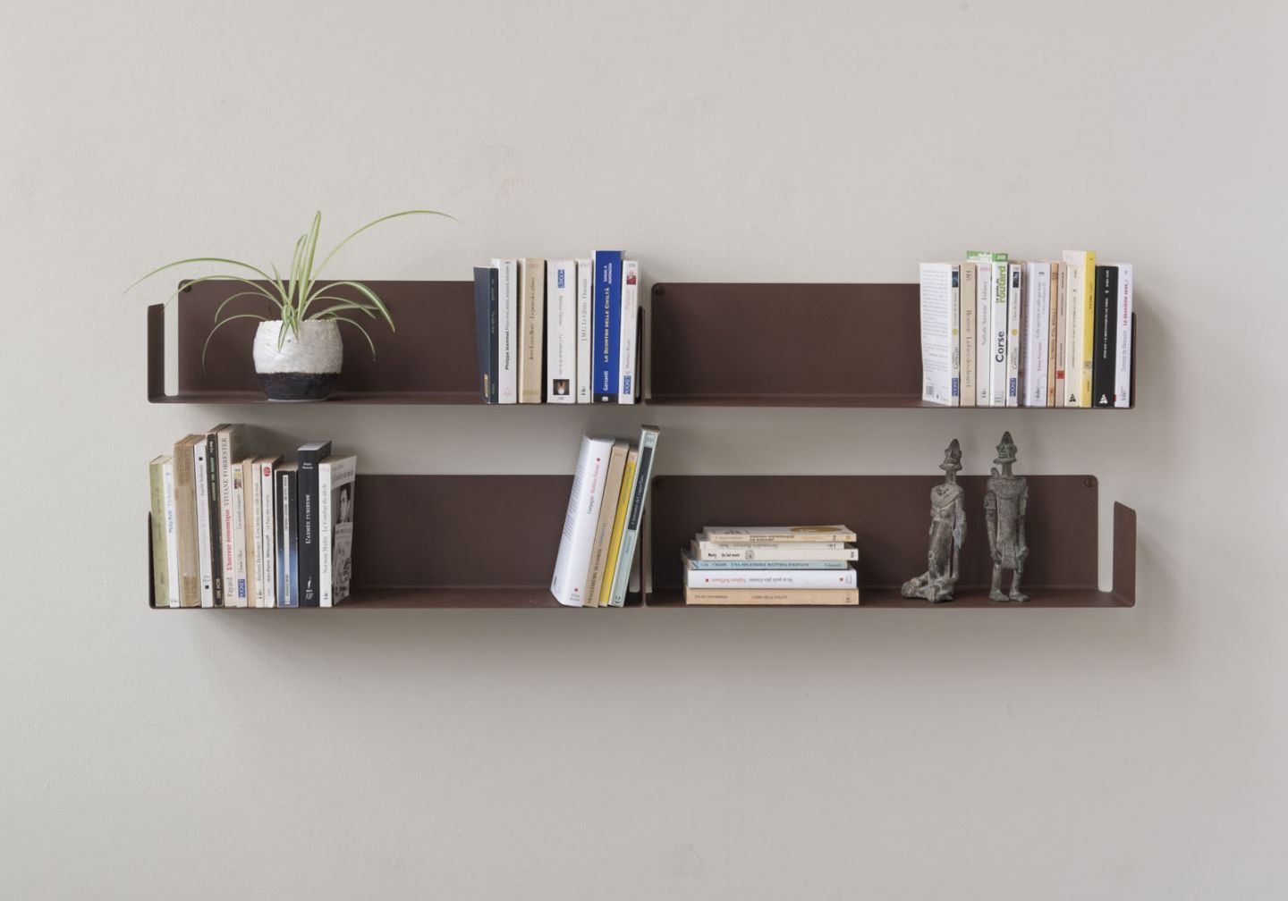 Buy Floating shelves rust colour - 60 x 15 cm - Set of 4